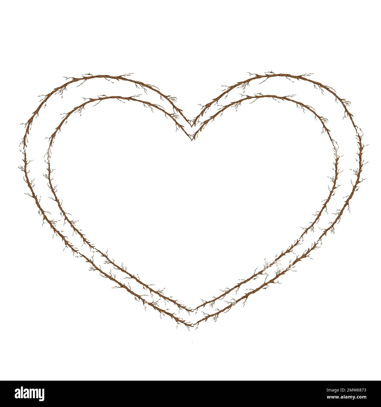 Heart shape with tree wooden branches Stock Vector Image & Art - Alamy