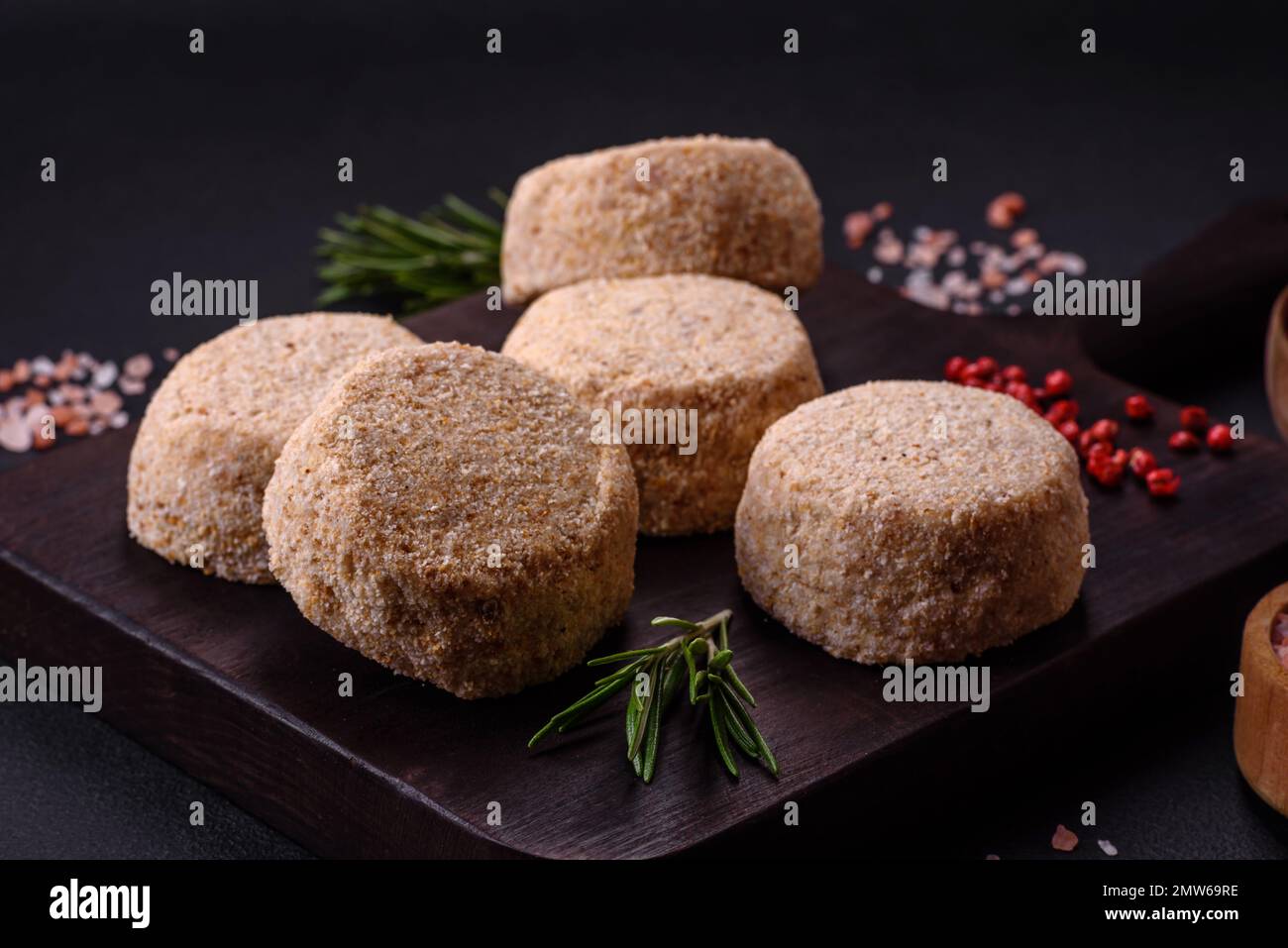 Raw falafel, a traditional oriental dish with spices and herbs ...