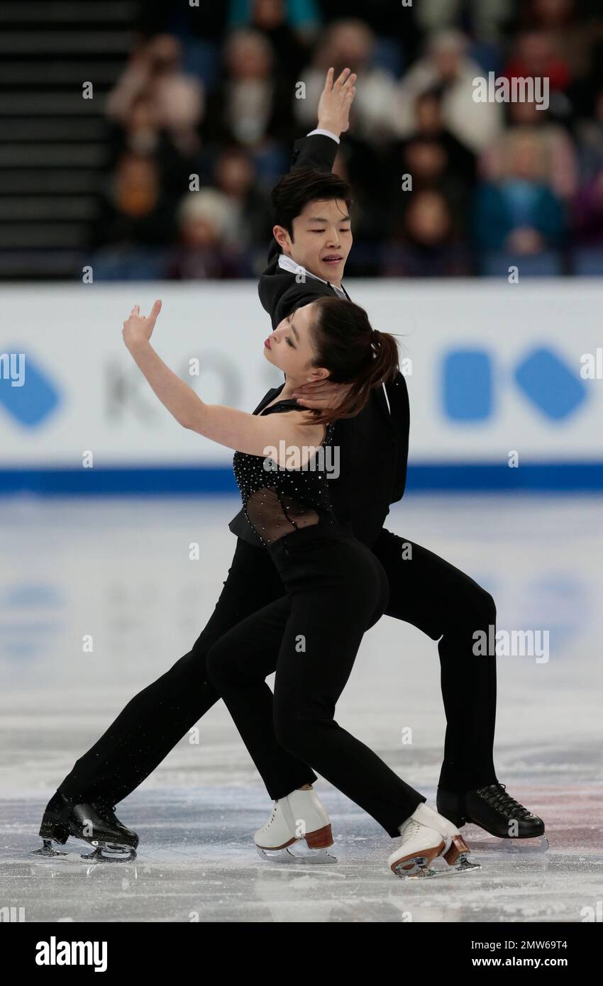 Maia Shibutani and Alex Shibutani, of the United States, skate their ...