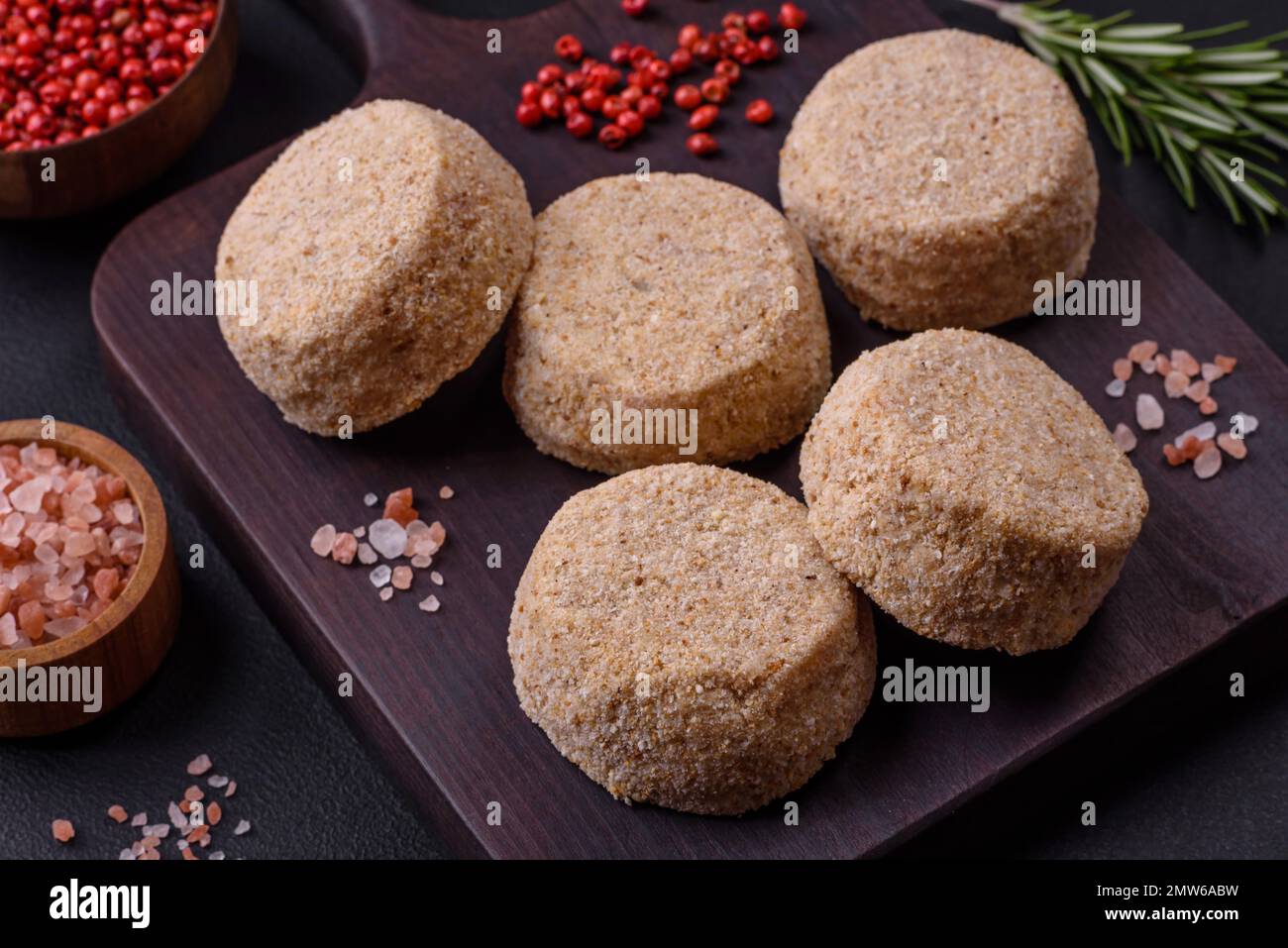 Raw falafel, a traditional oriental dish with spices and herbs ...