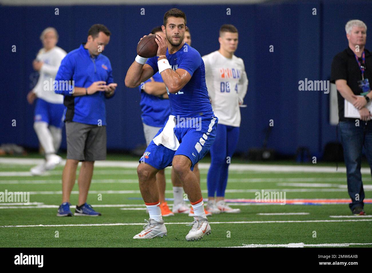 Quarterback Austin Appleby (12) throws during Florida's NFL Pro Day in ...