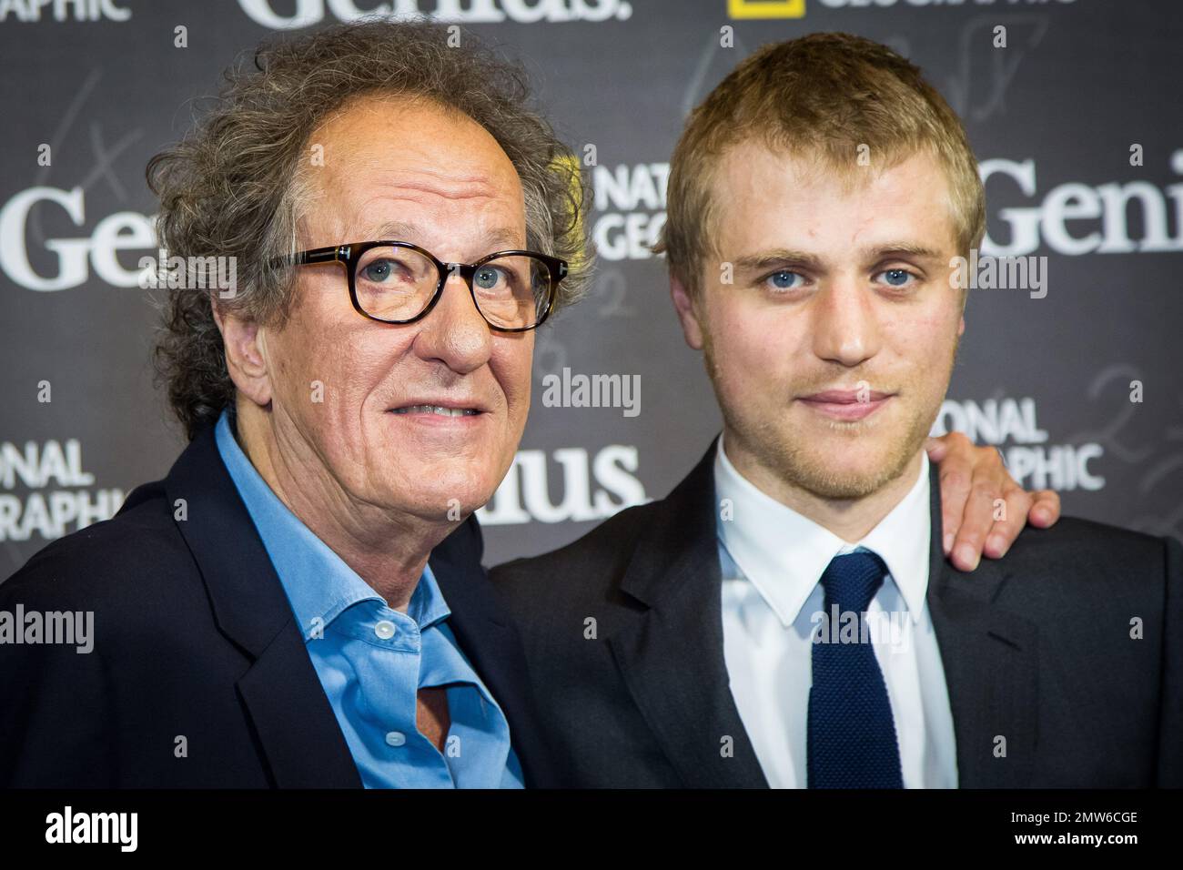 Geoffrey Rush and Johnny Flynn pose for photographers upon arrival at ...