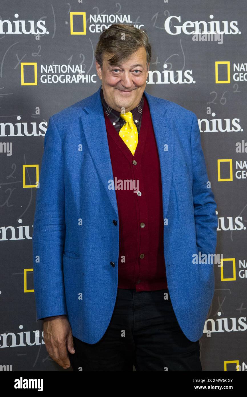 Stephen Fry poses for photographers upon arrival at the premiere of the ...