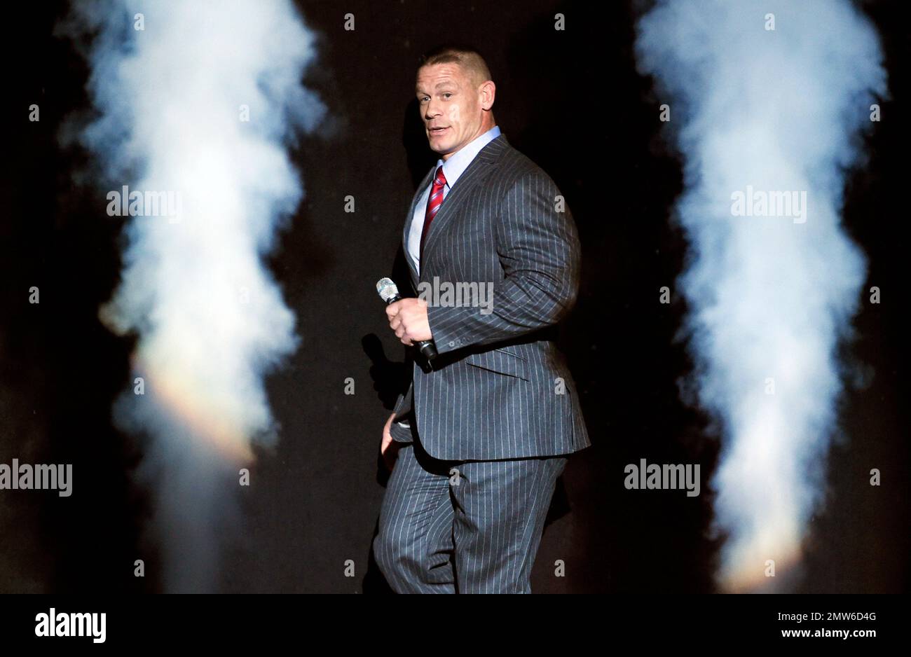 John Cena, a voice actor in the upcoming film "Ferdinand," arrives ...