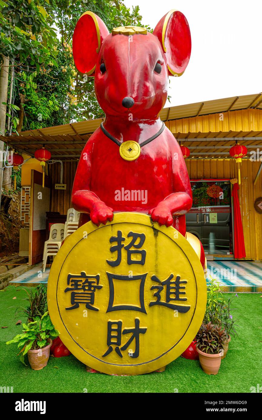 Kuala Lumpur, Malaysia - January 2023: close up of a statue of red ...
