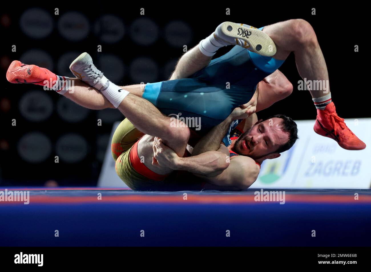 ZAGREB, CROATIA – FEBRUARY 01: Evan Richard Henderson of USA competes ...