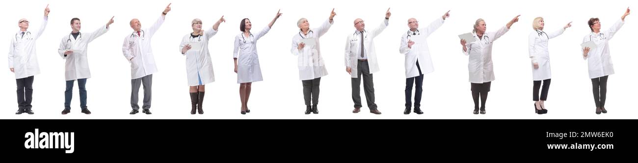 group of doctors in full length isolated on white Stock Photo - Alamy