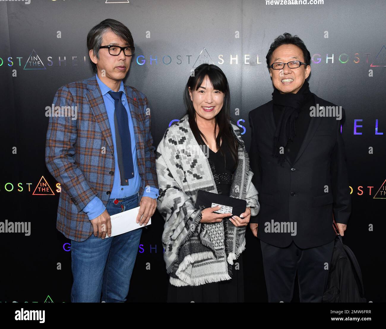 Executive producers Mitsuhisa Ishikawa, left, and Tetsu Fujimura attend the premiere of "Ghost ...