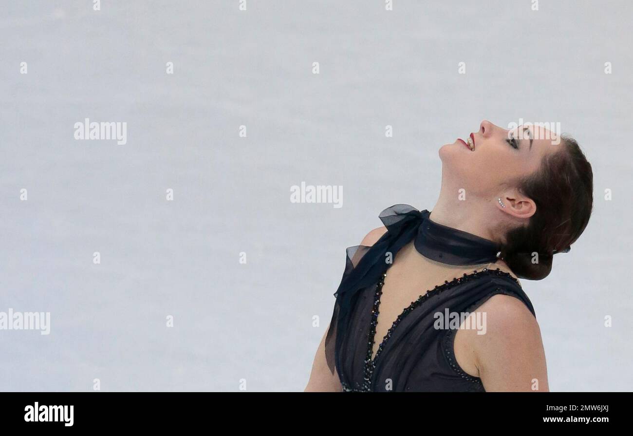 Kaetlyn Osmond, of Canada, skates her short program at the World figure ...