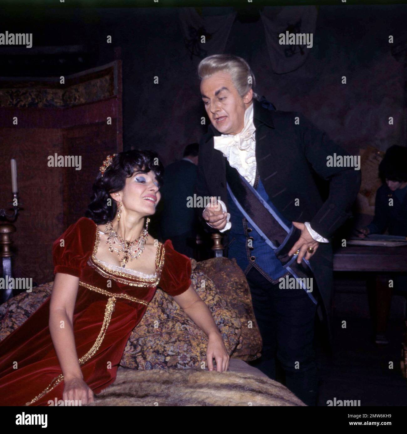 Maria Callas pictured on stage with Tito Gobbi during the gala ...