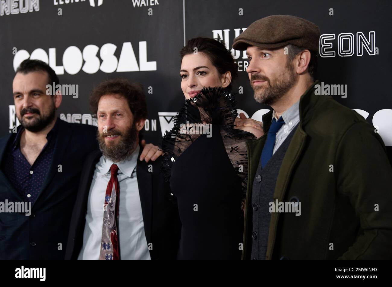 Director Nacho Vigalondo, left, Tim Blake Nelson, Anne Hathaway and ...