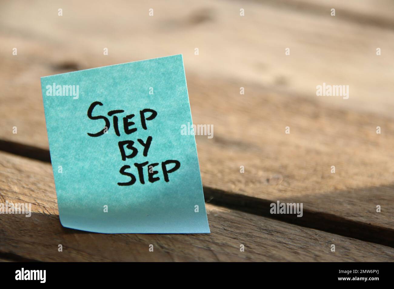 Step by step concept. Motivational quotes. The inscription on the blue ...