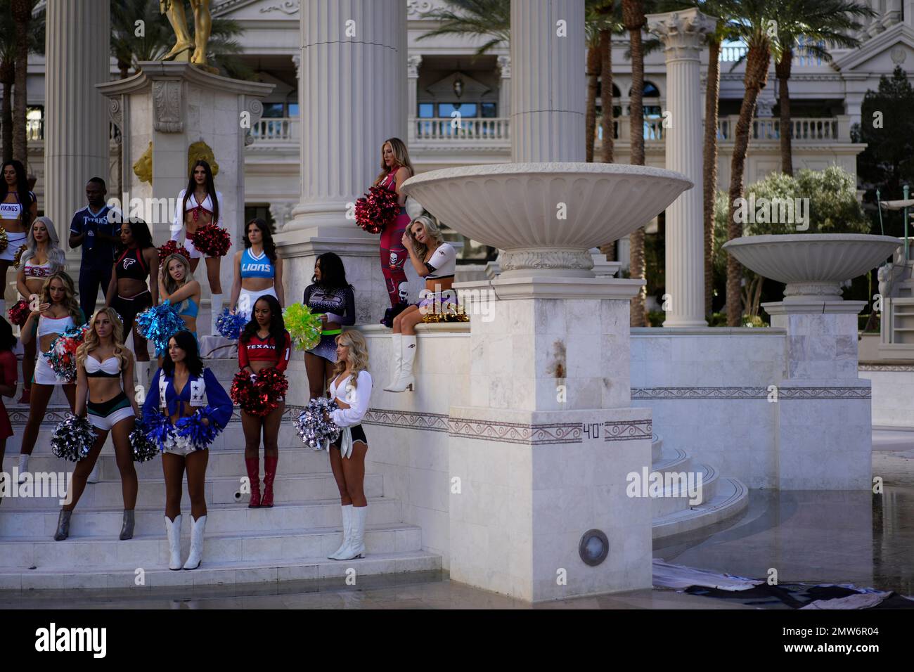 NFL Pro Bowl cheerleaders wait to have their picture taken during a ...