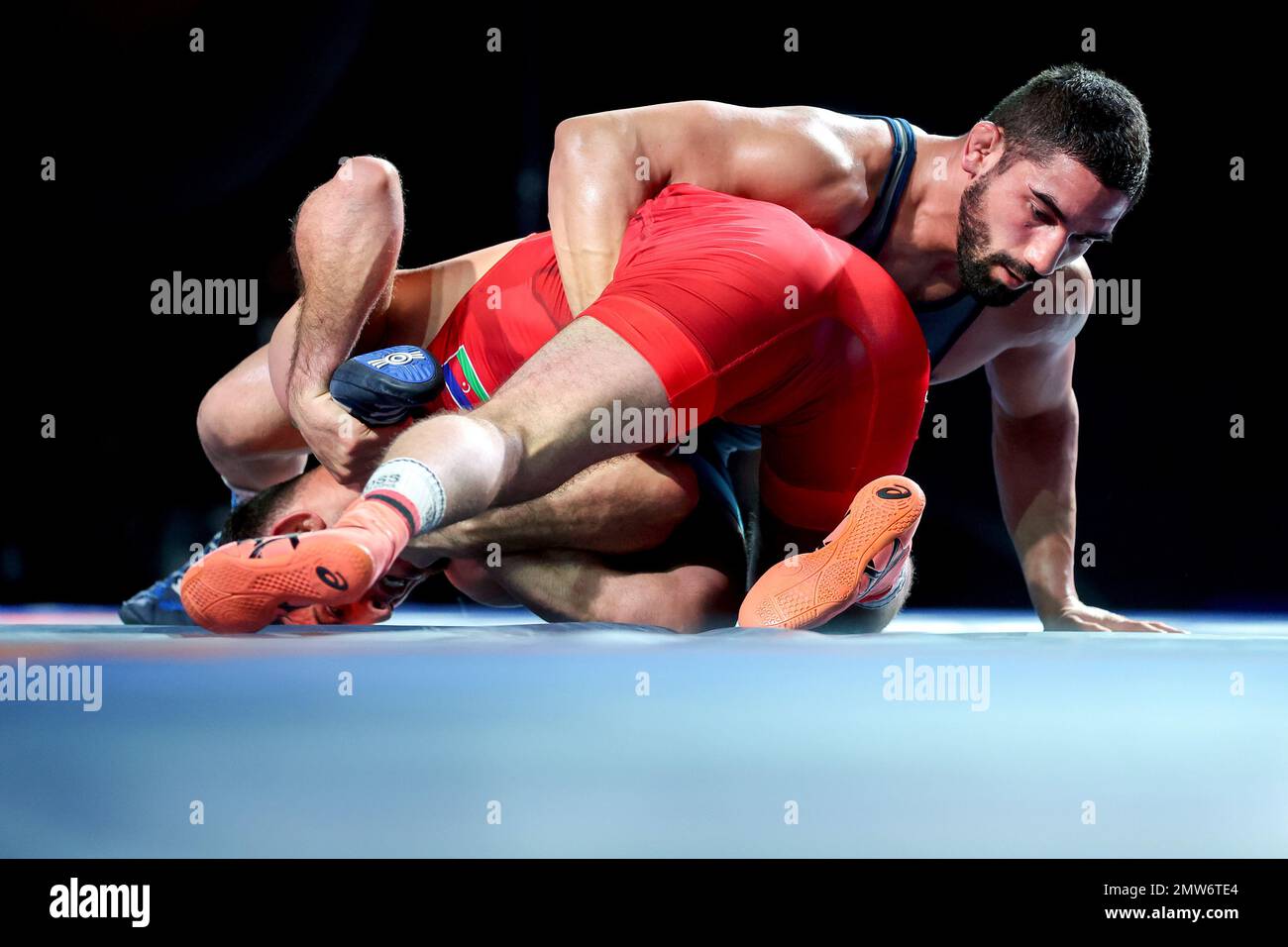 ZAGREB, CROATIA – FEBRUARY 01: Haji Aliyev of Azerbaijan competes ...