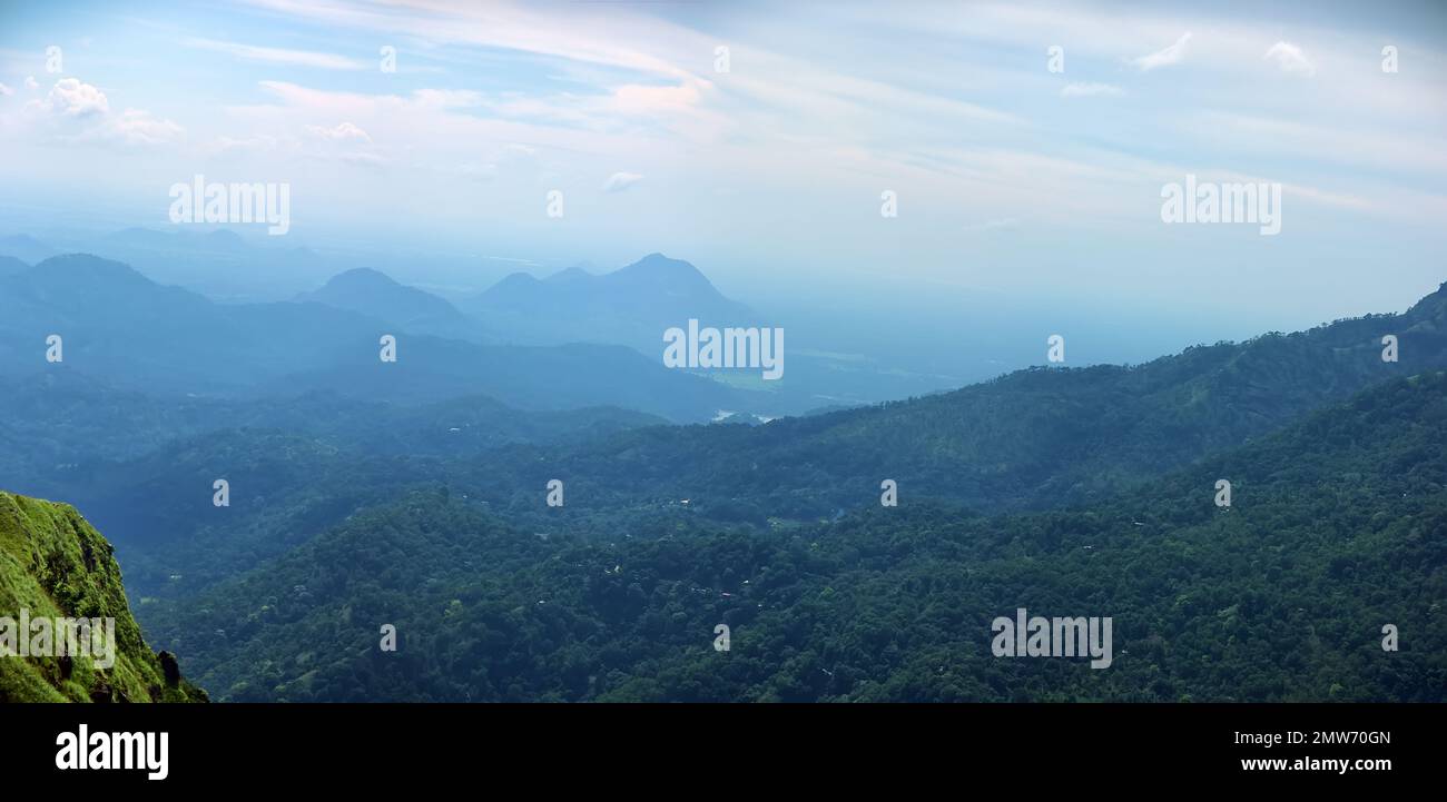 Blue distance (wide blue yonder) of the Central plateau in Sri Lanka ...