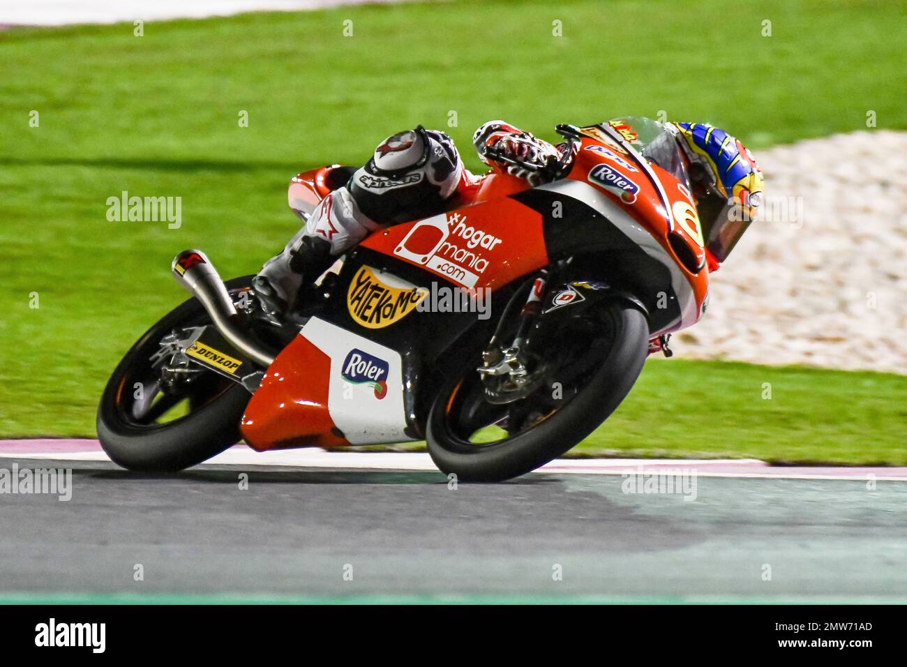 Spanish Moto3 rider Maria Herrera of the AGR Team Moto3 team steers his ...