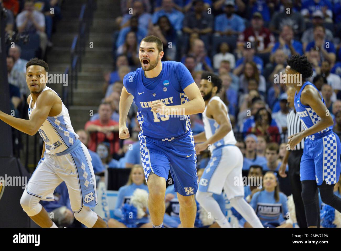 Kentucky forward Isaac Humphries (15) reacts to play against North ...
