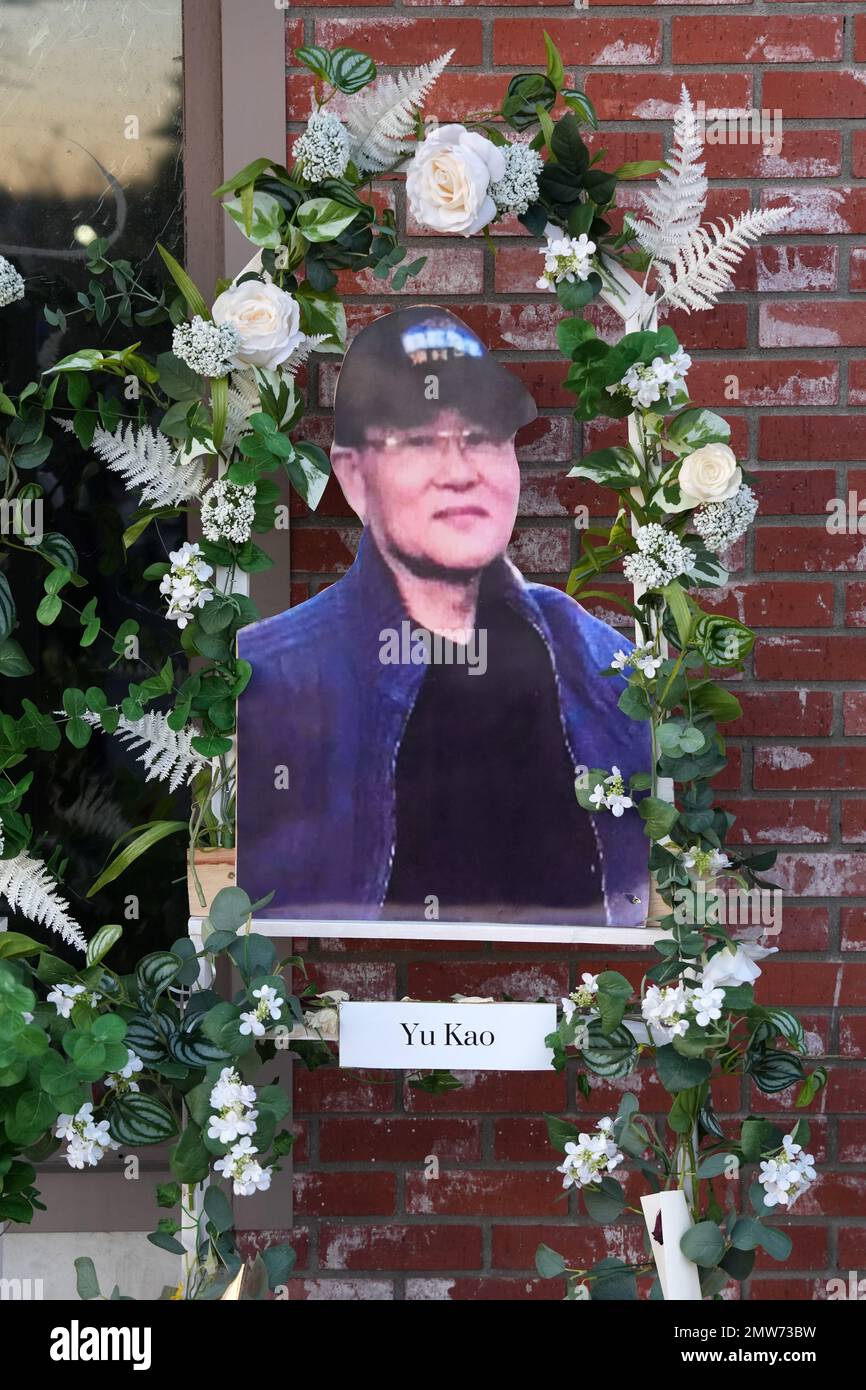 A photo of mass shooting victim Yu Kao at a memorial outside the Star ...