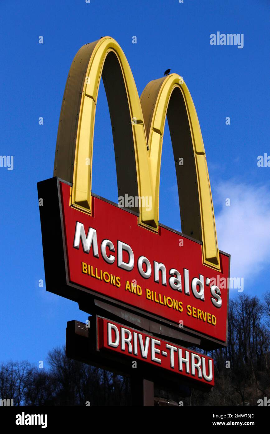 This is the McDonald's sign outside a restaurant in downtown Pittsburgh ...