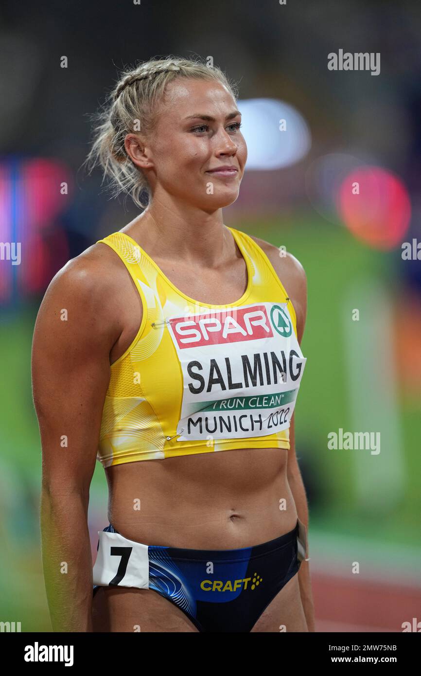 Bianca Salming participating in the 200 meters of the European Athletics Championships in Munich ...