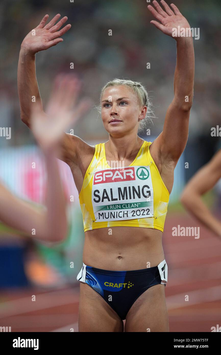 Bianca Salming participating in the 200 meters of the European Athletics Championships in Munich ...