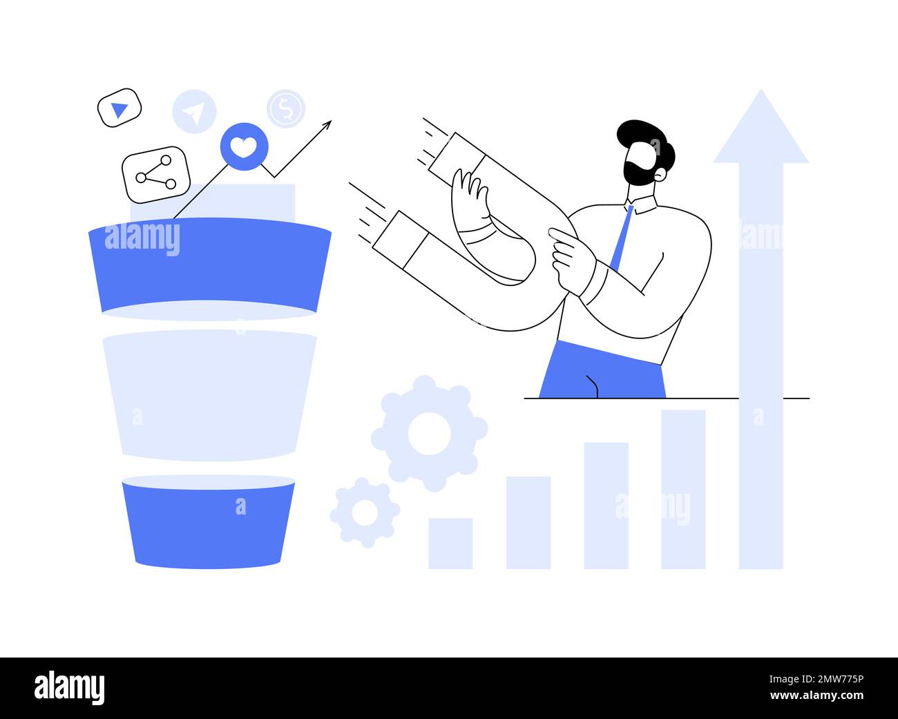 Marketing funnel abstract concept vector illustration Stock Vector ...