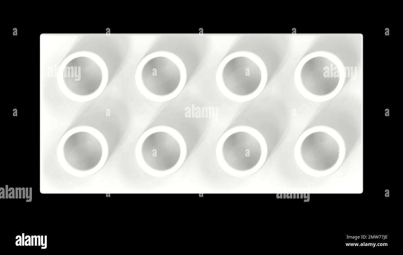 Bright White Lego Block Isolated on a Black Background. Close Up View ...