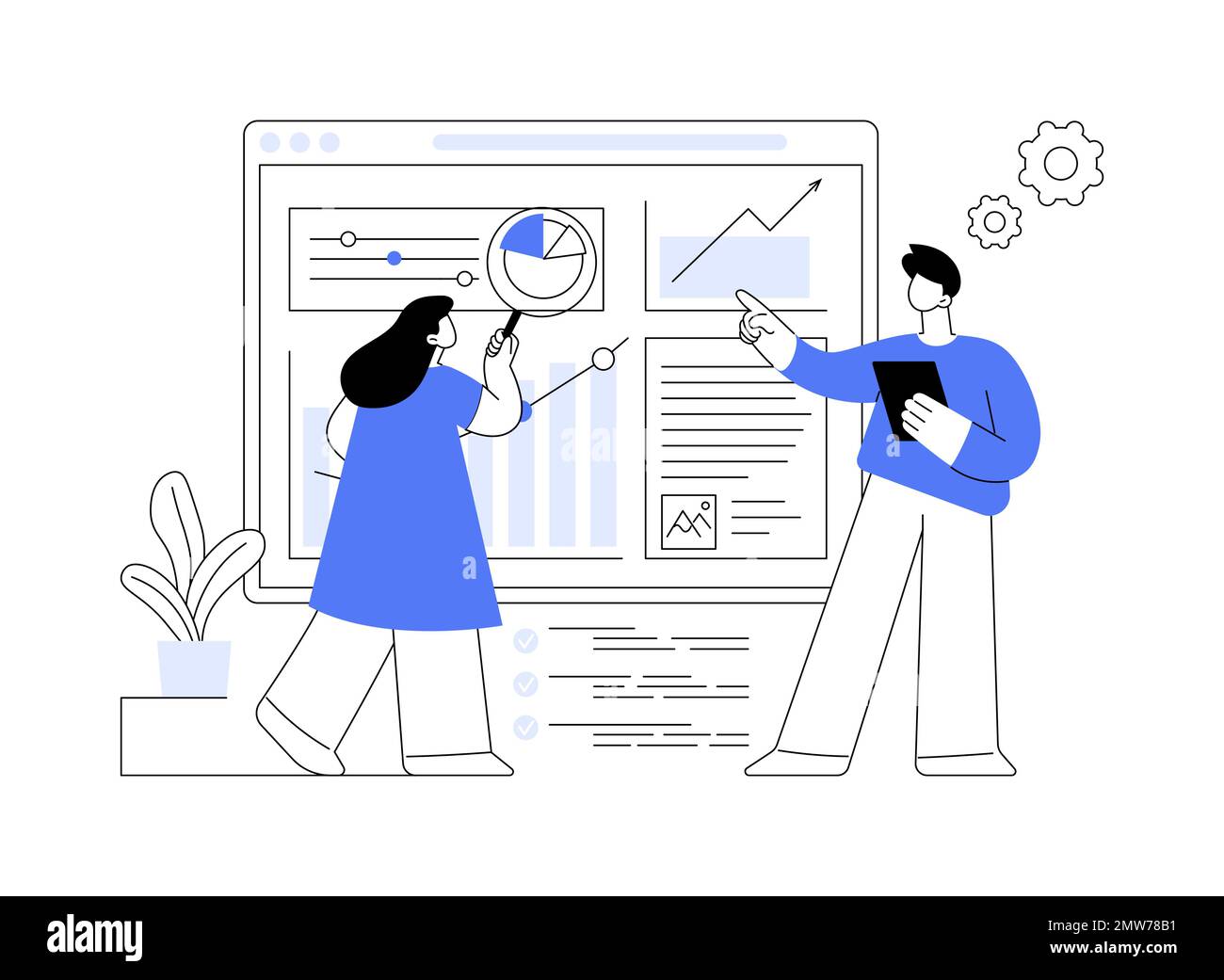 SEO analytics team abstract concept vector illustration Stock Vector ...