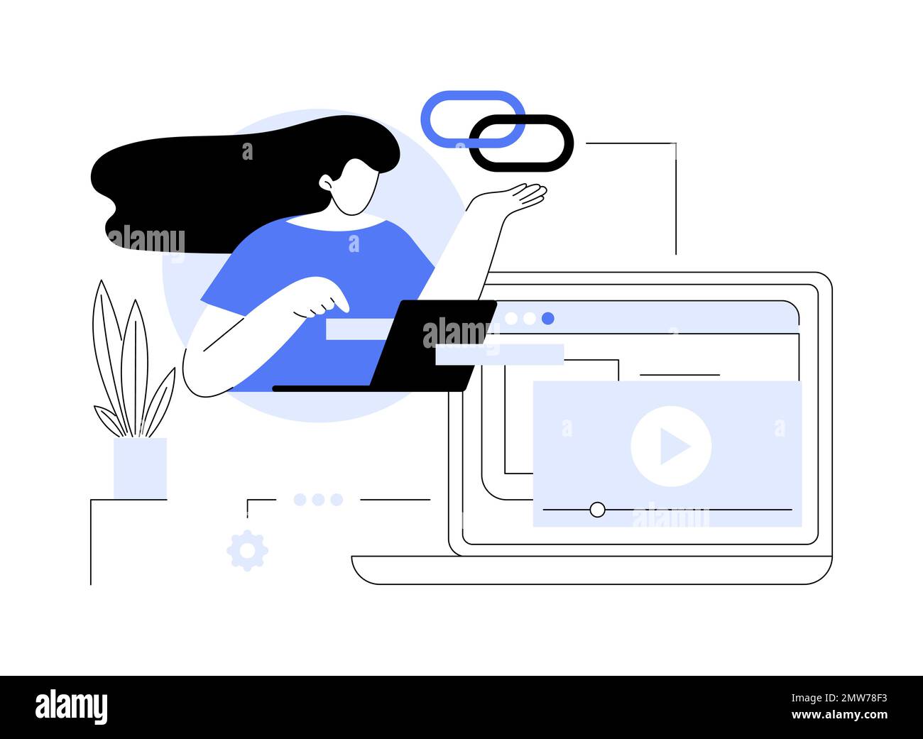 Link building abstract concept vector illustration Stock Vector Image ...