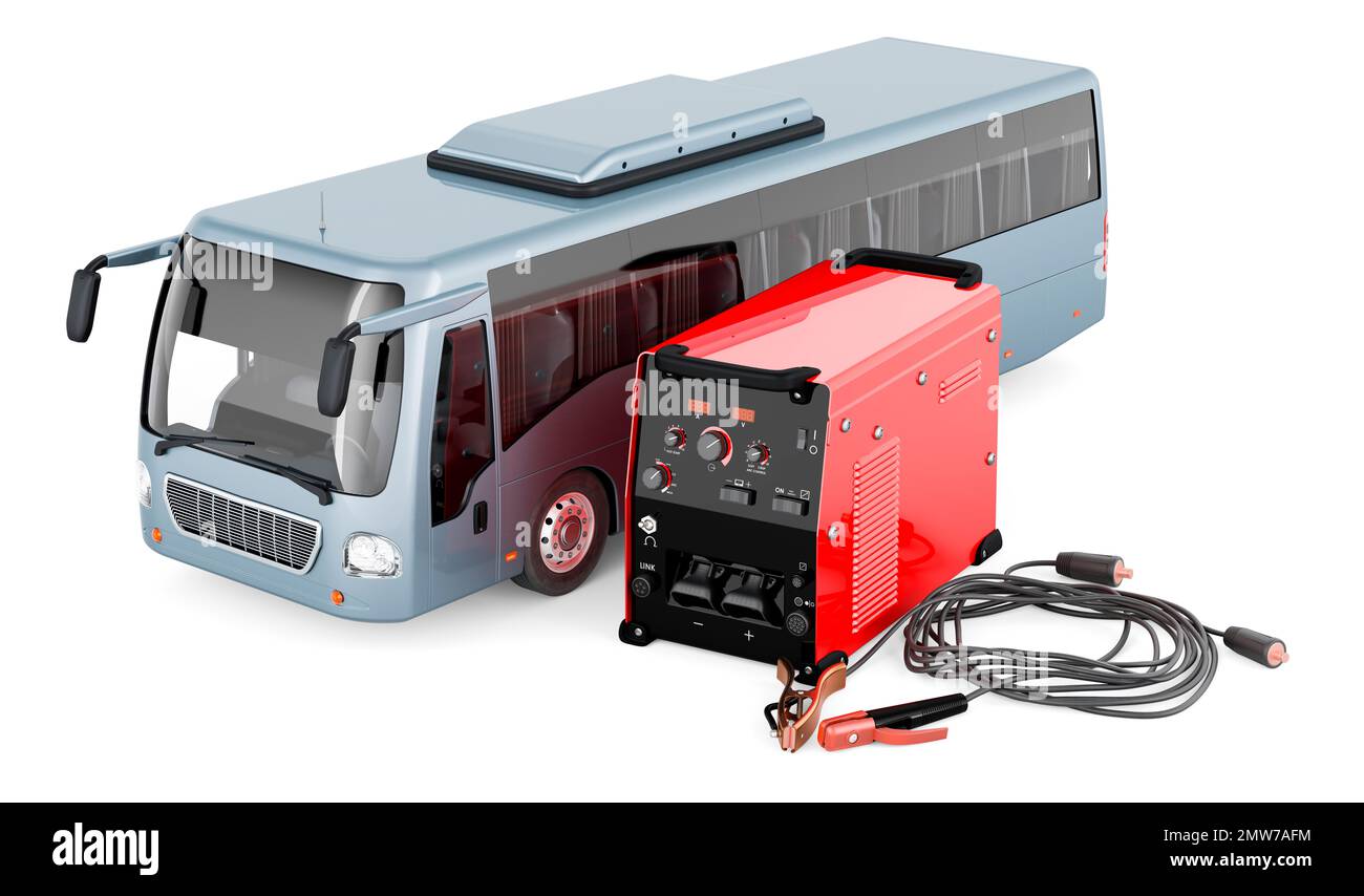 Multi-process welder machine with bus, repair concept. 3D rendering ...