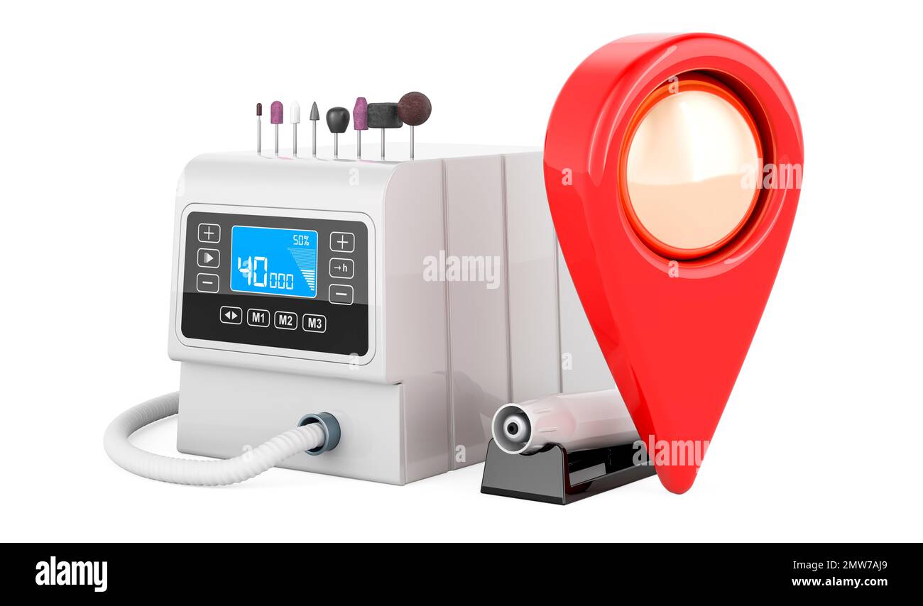 Professional Pedicure Machine with map pointer, 3D rendering isolated ...