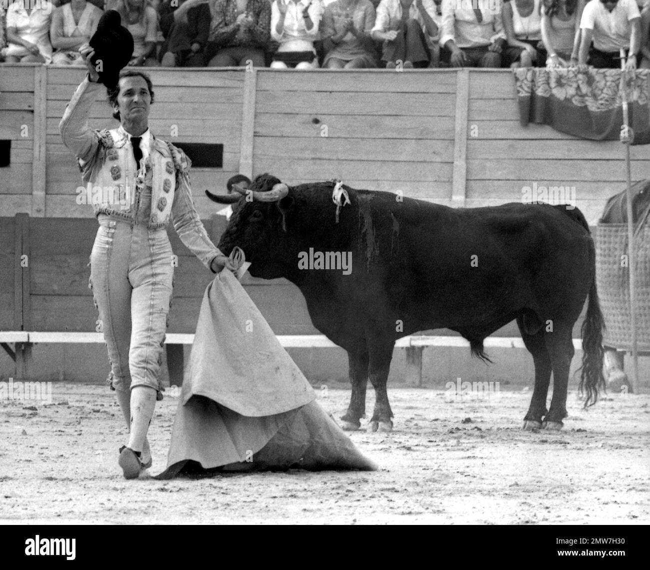 Luis Miguel Dominguin salutes as he dedicates his bull as he made his ...