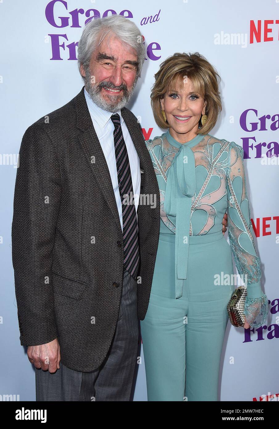 From left, Sam Waterston and Jane Fonda arrive at the Los Angeles ...