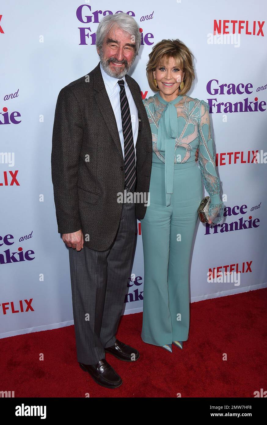 From left, Sam Waterston and Jane Fonda arrive at the Los Angeles ...