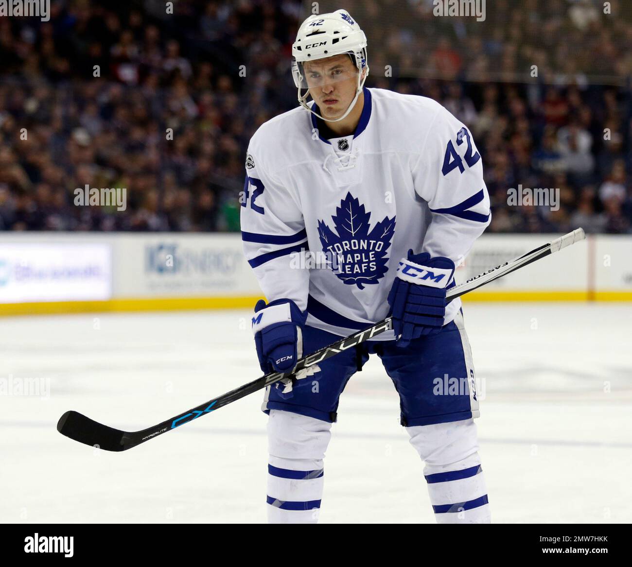Toronto Maple Leafs forward Tyler Bozak is seen against the Columbus ...