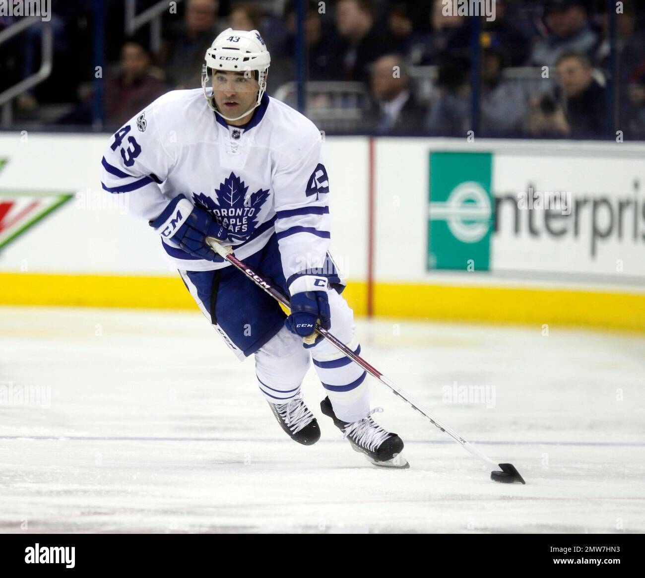 Toronto Maple Leafs forward Nazem Kadri carries the puck against the ...