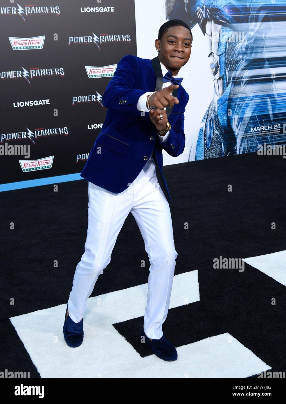 RJ Cyler arrives at the Los Angeles premiere of Saban's "Power Rangers ...
