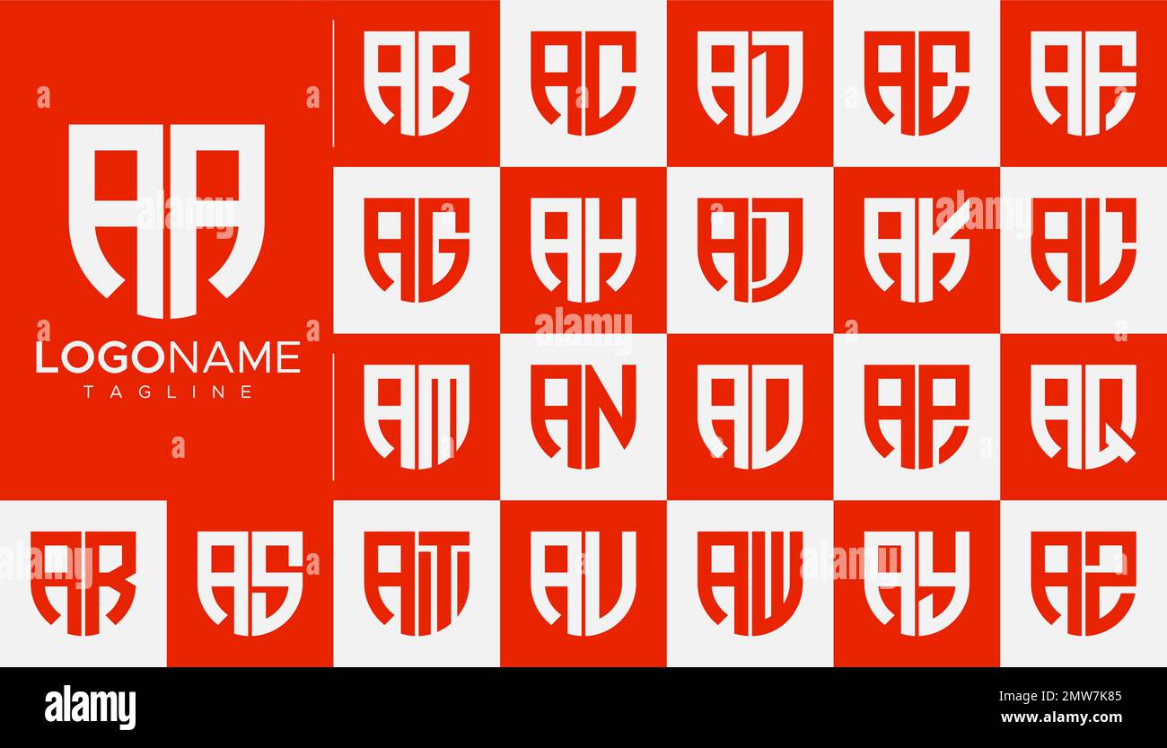 Set of letter A logo design branding. Modern A letter logo template ...