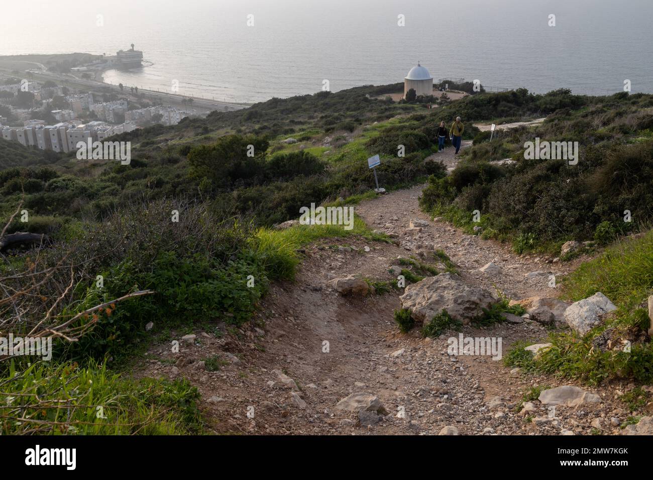 Haifa, Israel - January 2022: The Mediterranean ocean view seen from ...