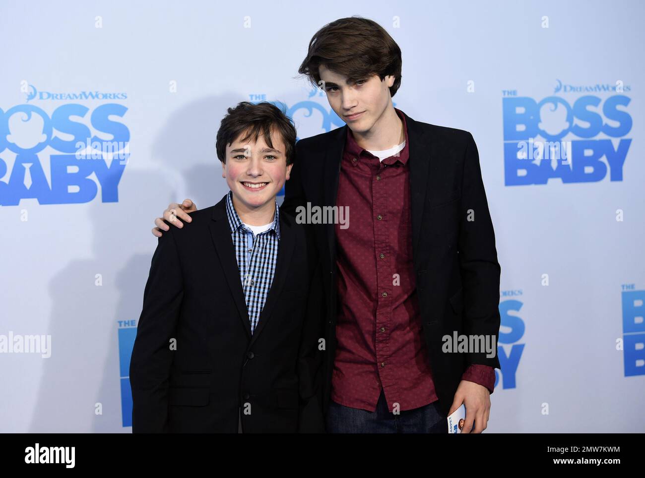 Alexander Garfin, left, and Max Garfin attend the premiere of "The Boss ...