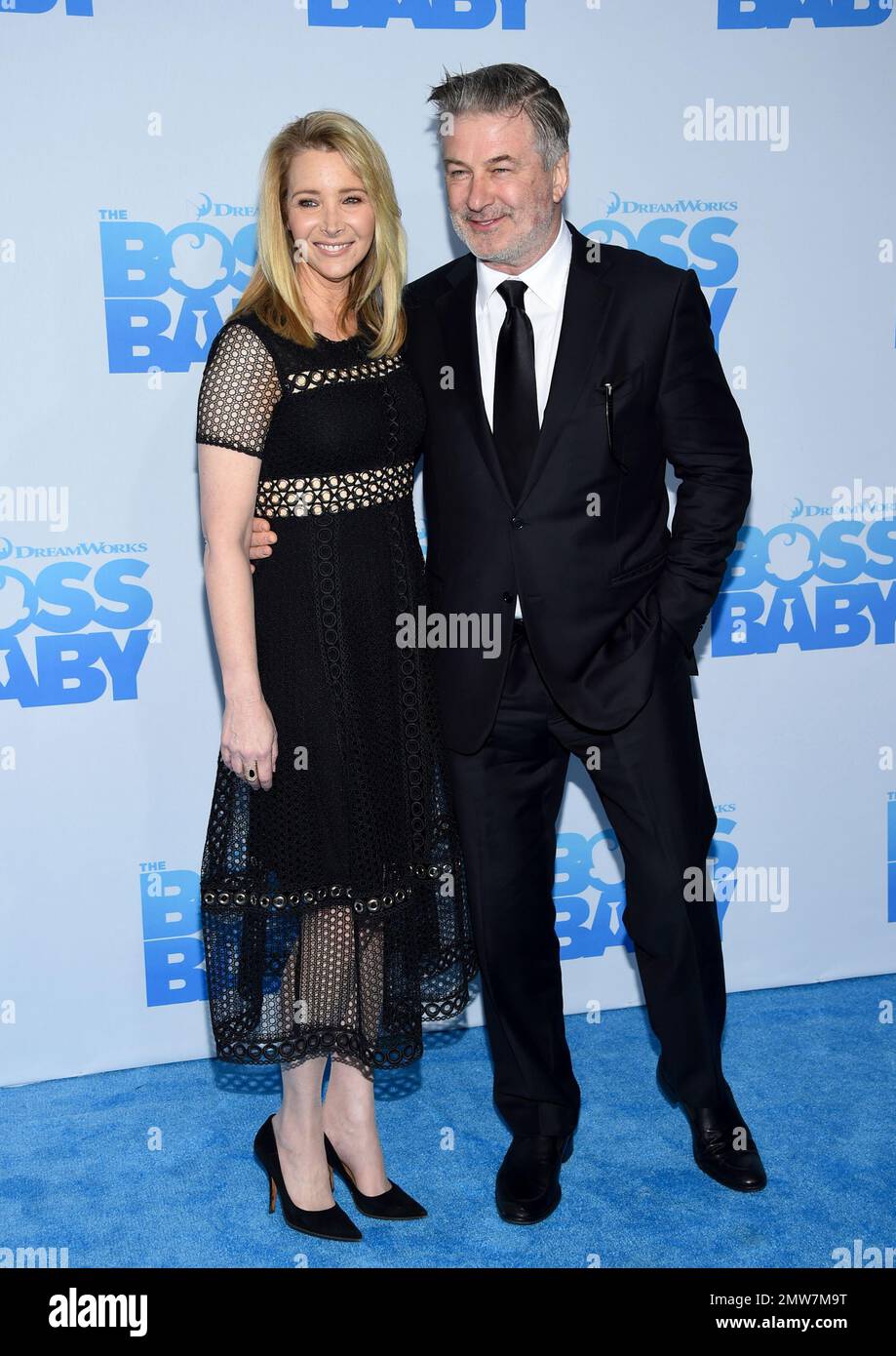 Lisa Kudrow and Alec Baldwin attend the premiere of "The Boss Baby" at ...