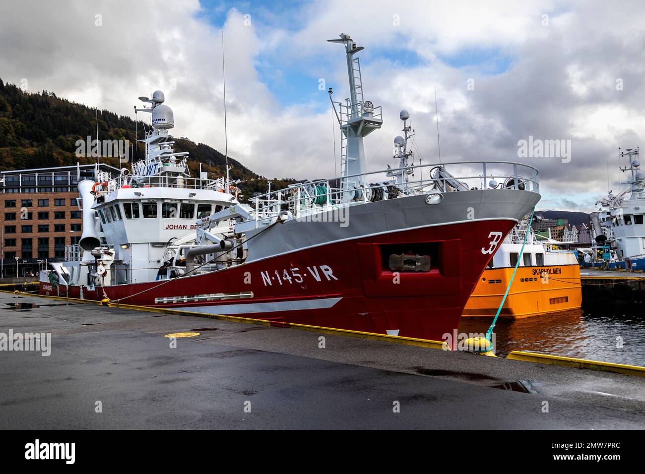 Fishing vessel Johan Berg at Bradbenken, in the port of Bergen, Norway ...