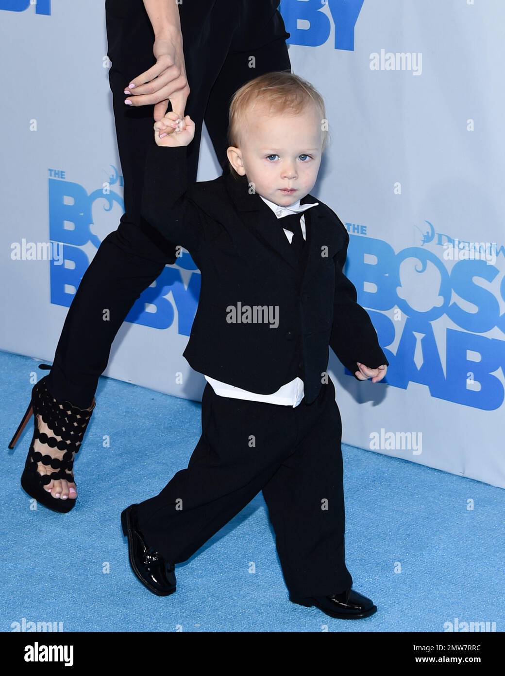 Rafael Baldwin attends the premiere of "The Boss Baby" at AMC Loews ...