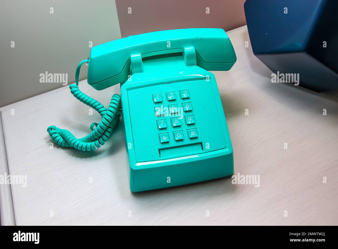 Turquois Touch Tone Telephone Stock Photo - Alamy