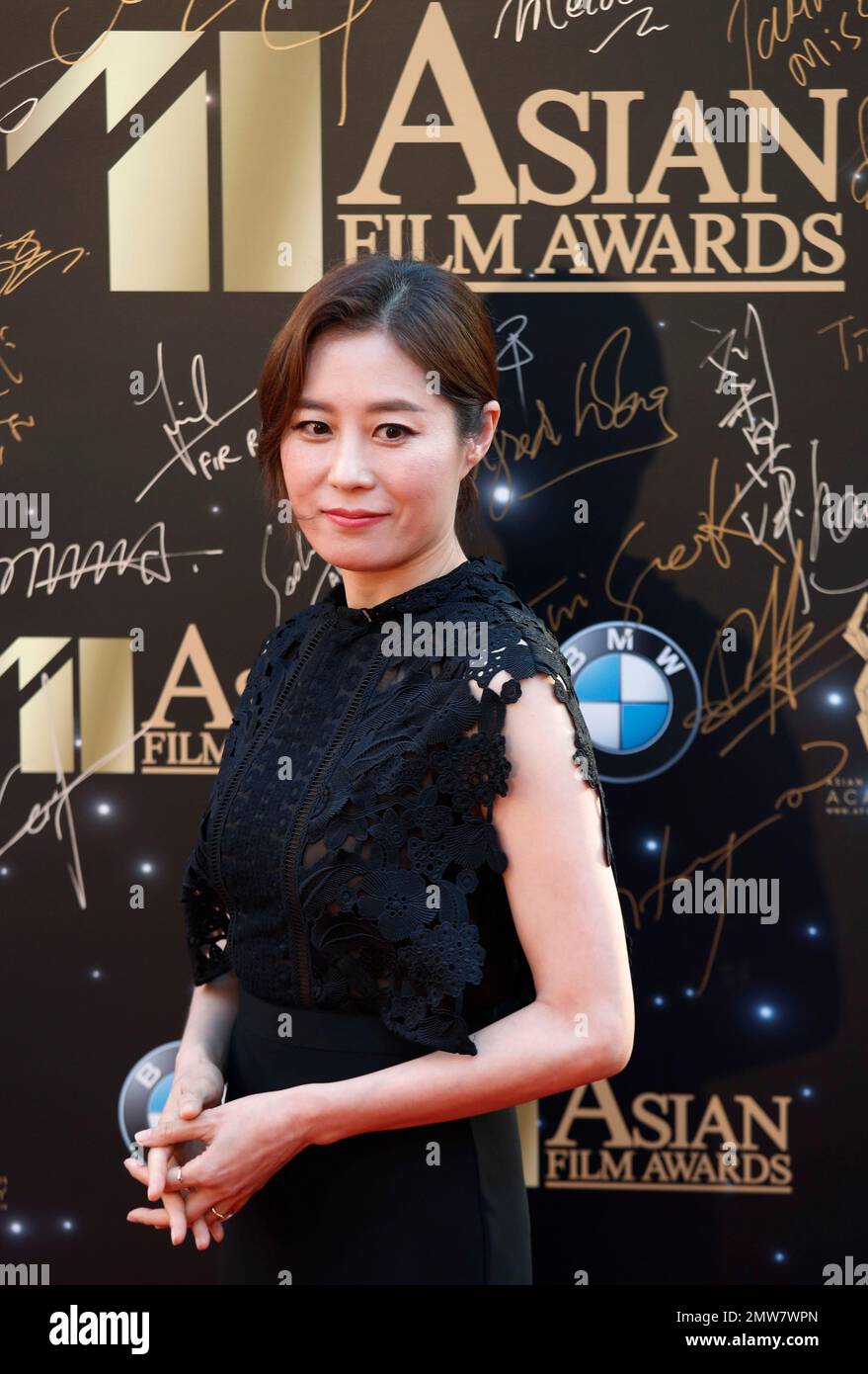 South Korea actress Moon So-ri poses on the red carpet of the Asian ...