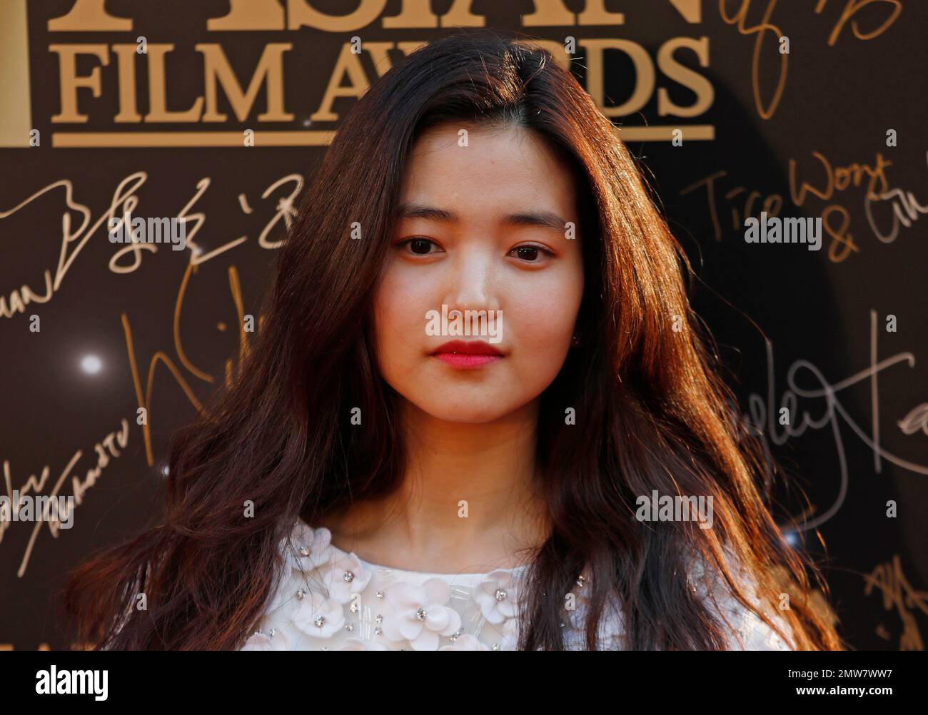 South Korea actress Kim Tae-ri poses on the red carpet of the Asian ...