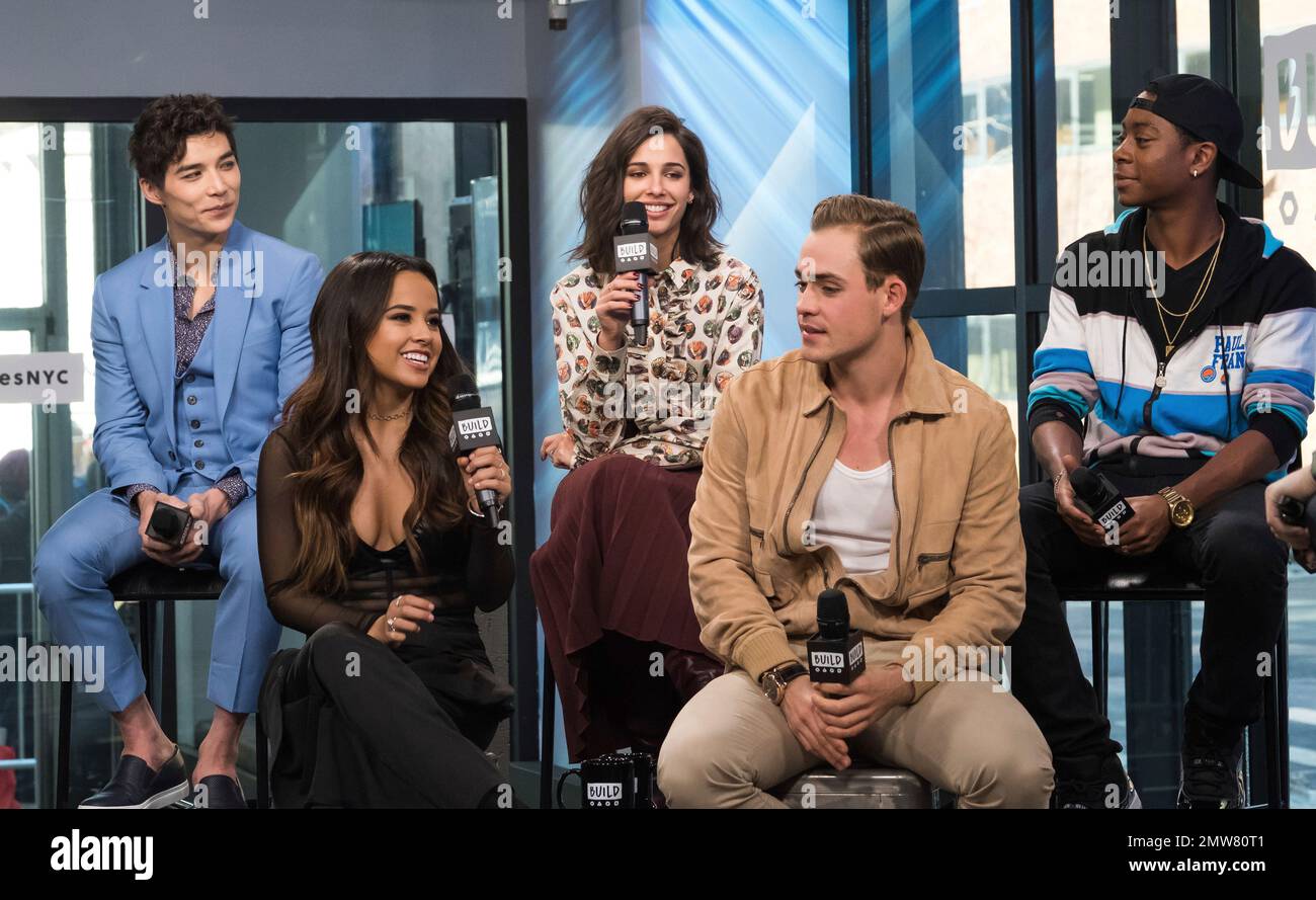 Ludi Lin, from left, Becky G, Naomi Scott, Dacre Montgomery and RJ ...