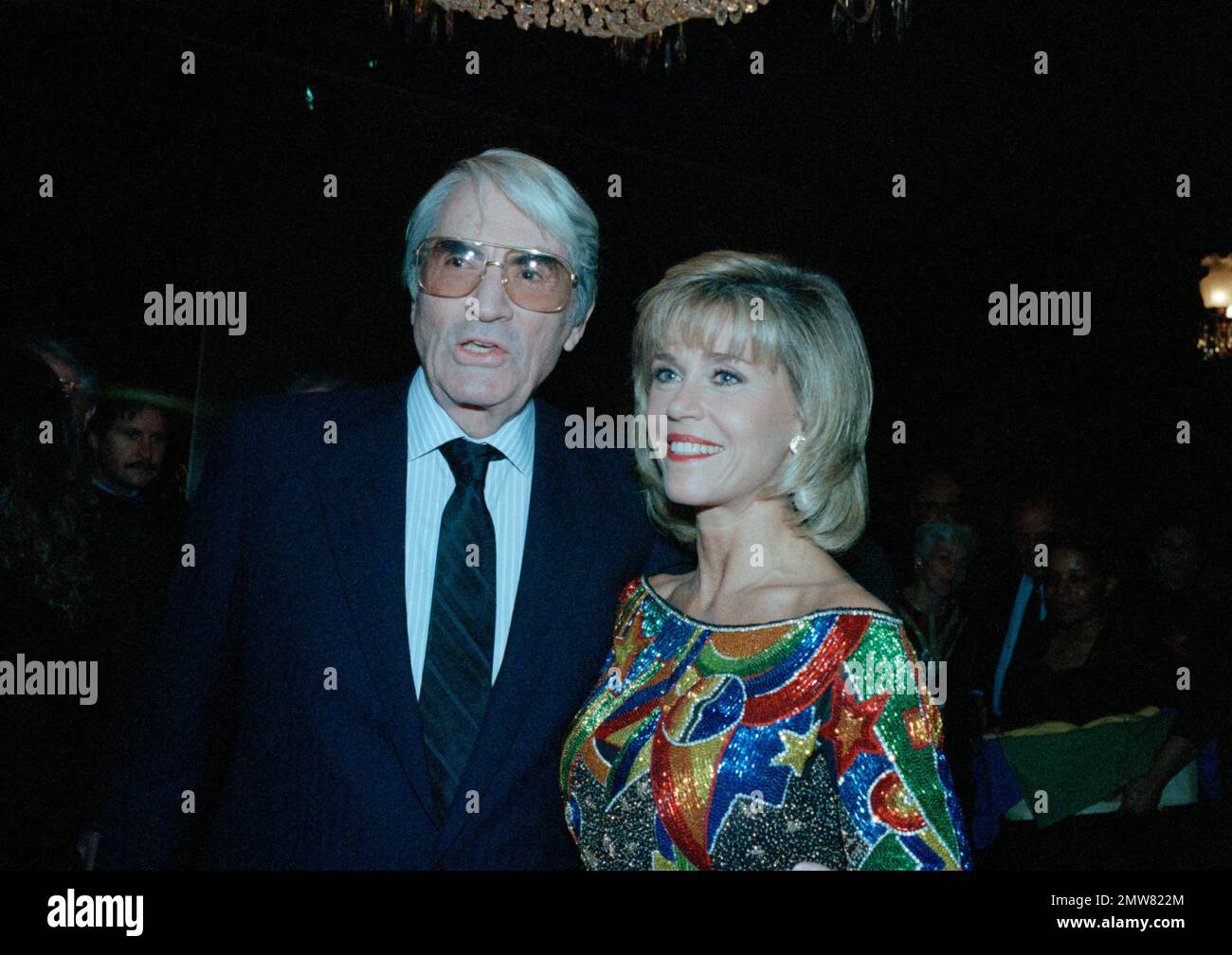 Veteran actors Gregory Peck, left, and Jane Fonda share a laugh at the ...