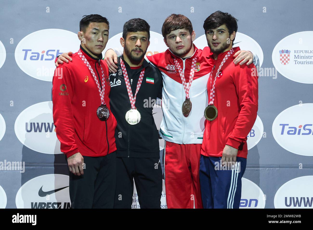 ZAGREB, CROATIA – FEBRUARY 01: Silver medal Narankhuu Narmandakh of ...