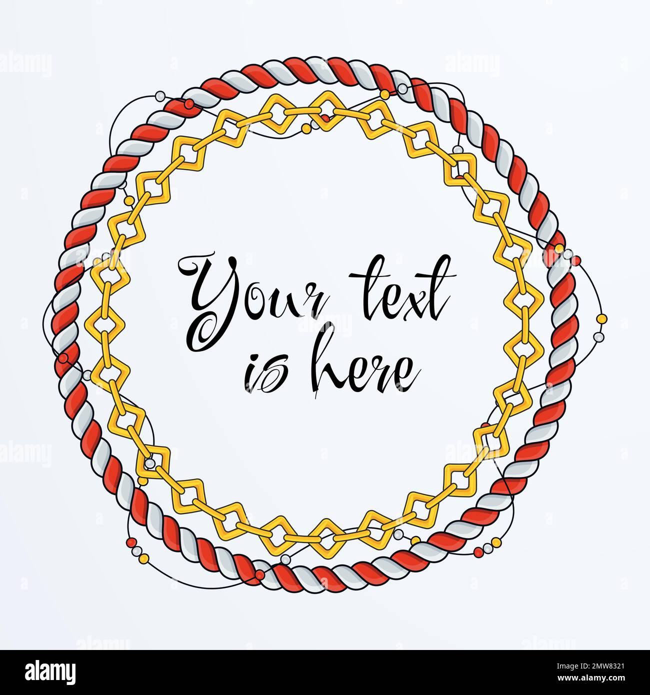 Round rope frame isolated on white background. Twisted cord Stock ...